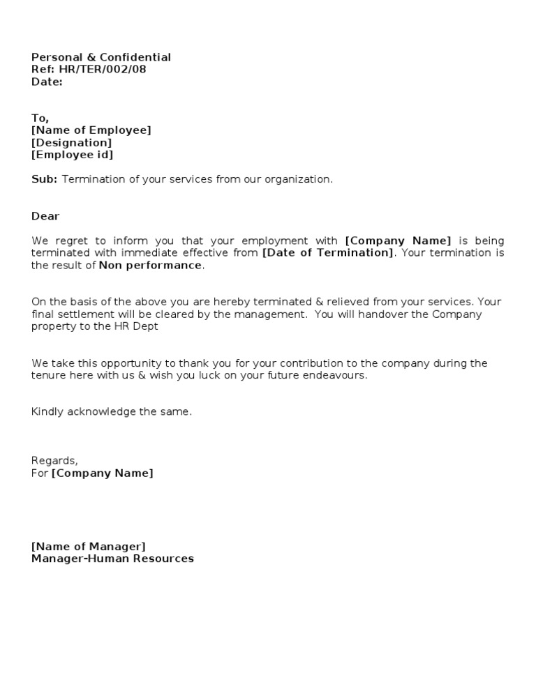 Termination Letter | PDF