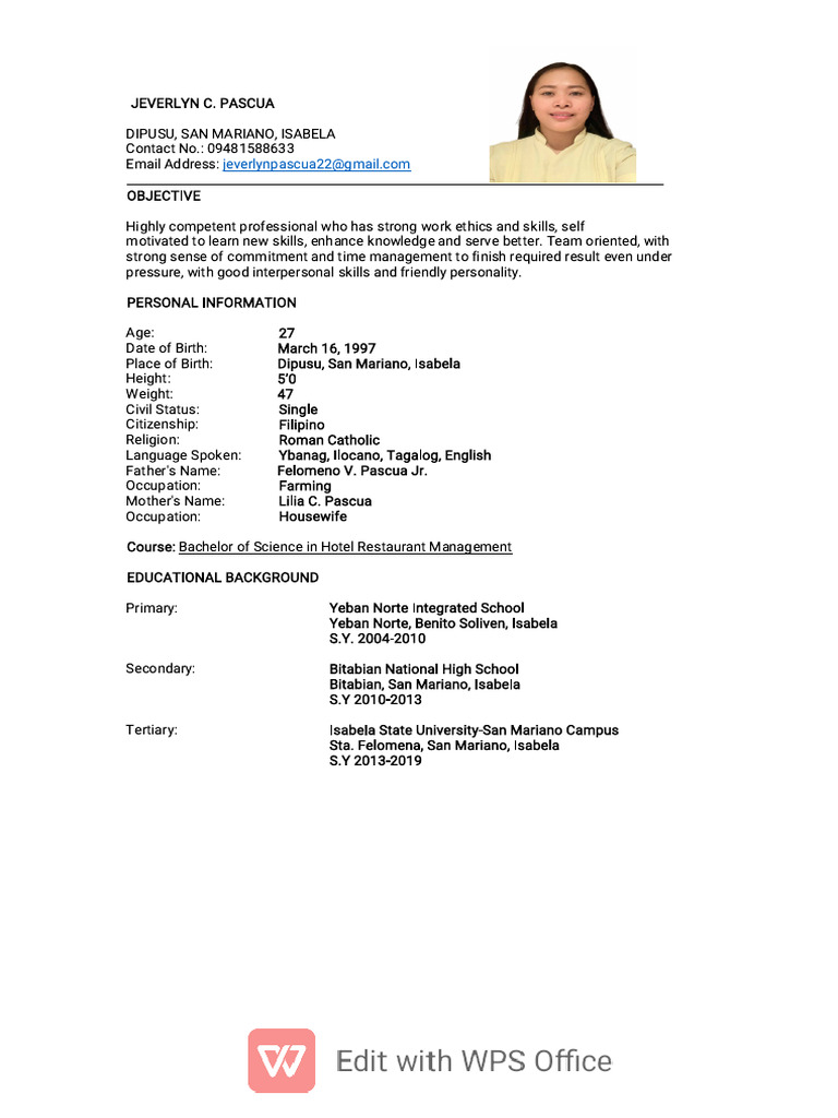 jeverlyn-resume 4 | PDF