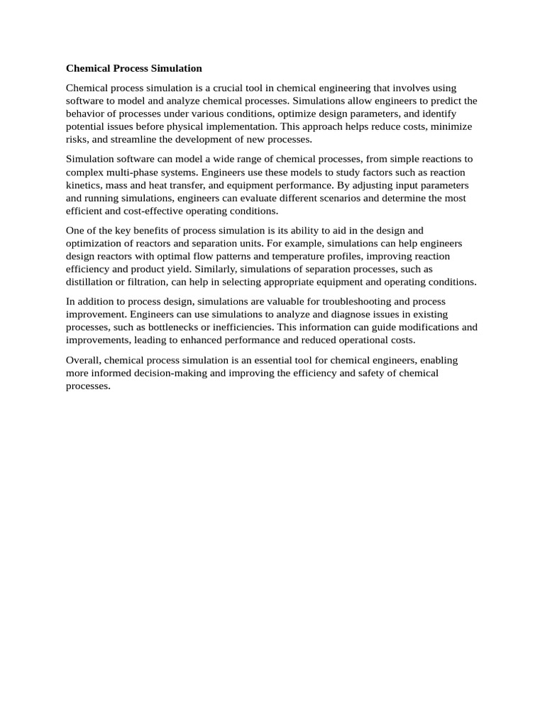 Chemical Process Simulation | PDF