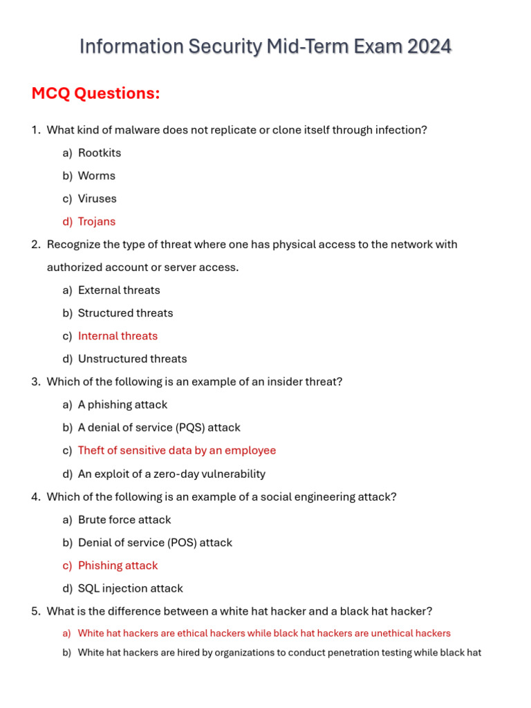 Information Security Midterm 2024 | PDF