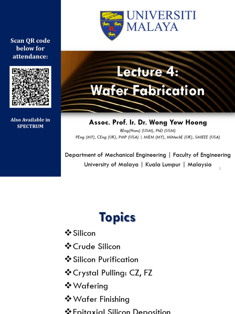 Lec 4_Wafer Fabrication | PDF
