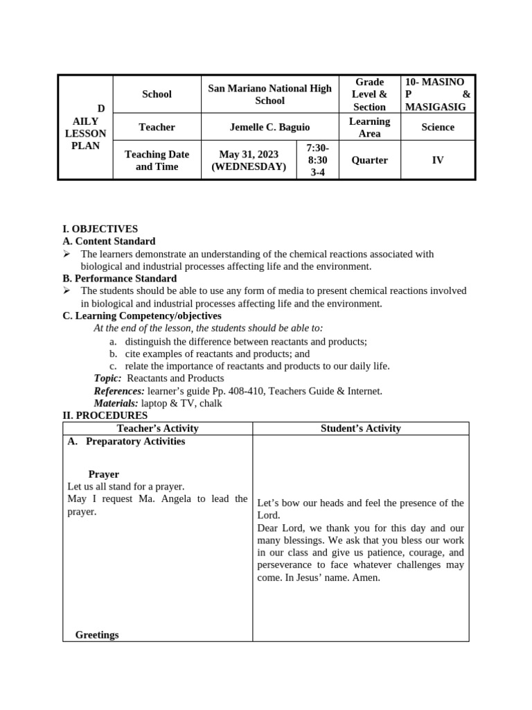 Reactants And Products 2 Pdf Chemical Substances Wellness