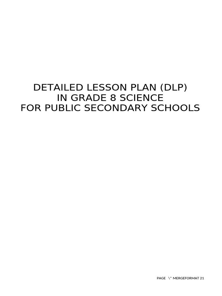 Grade 8 Science First Quarter DLP 1 | PDF