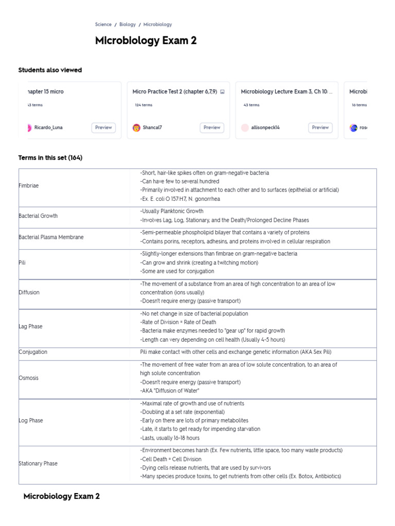 Microbiology Exam 2 Flashcards - Quizlet | PDF