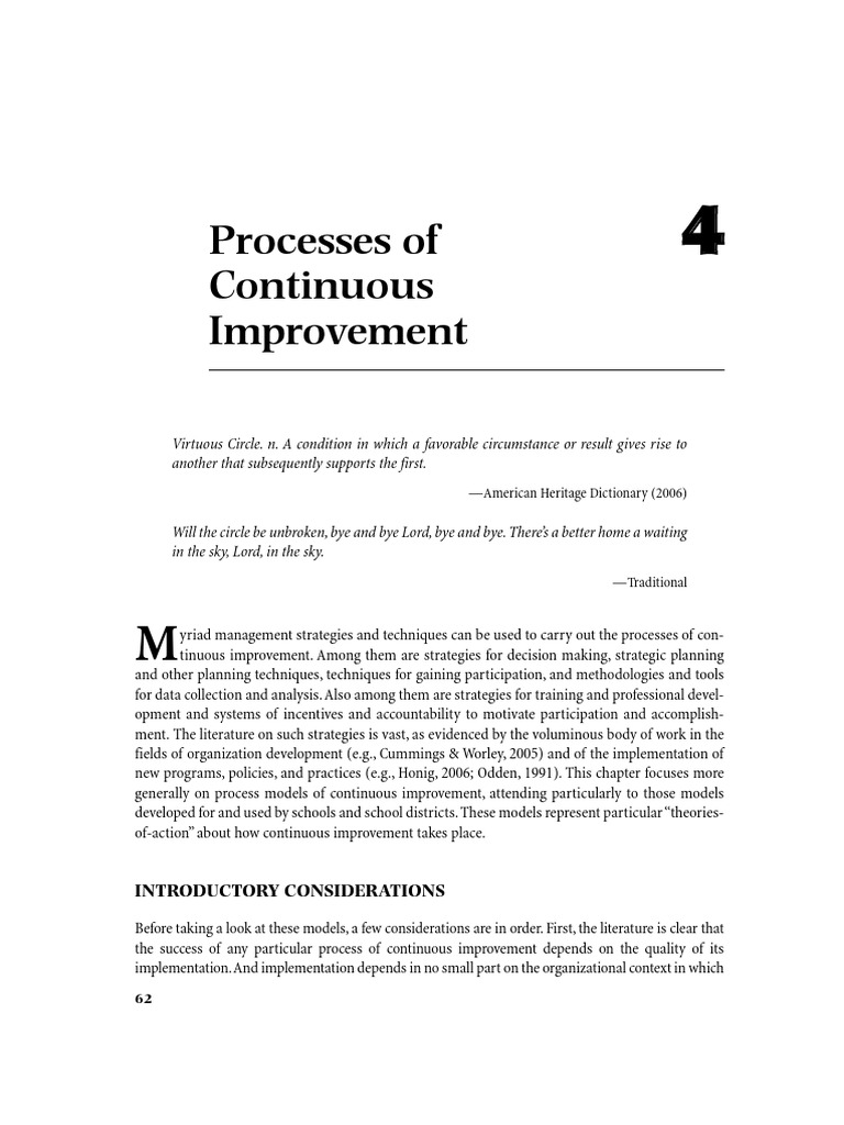 Processes of 4 Continuous Improvement | PDF | Business | Business