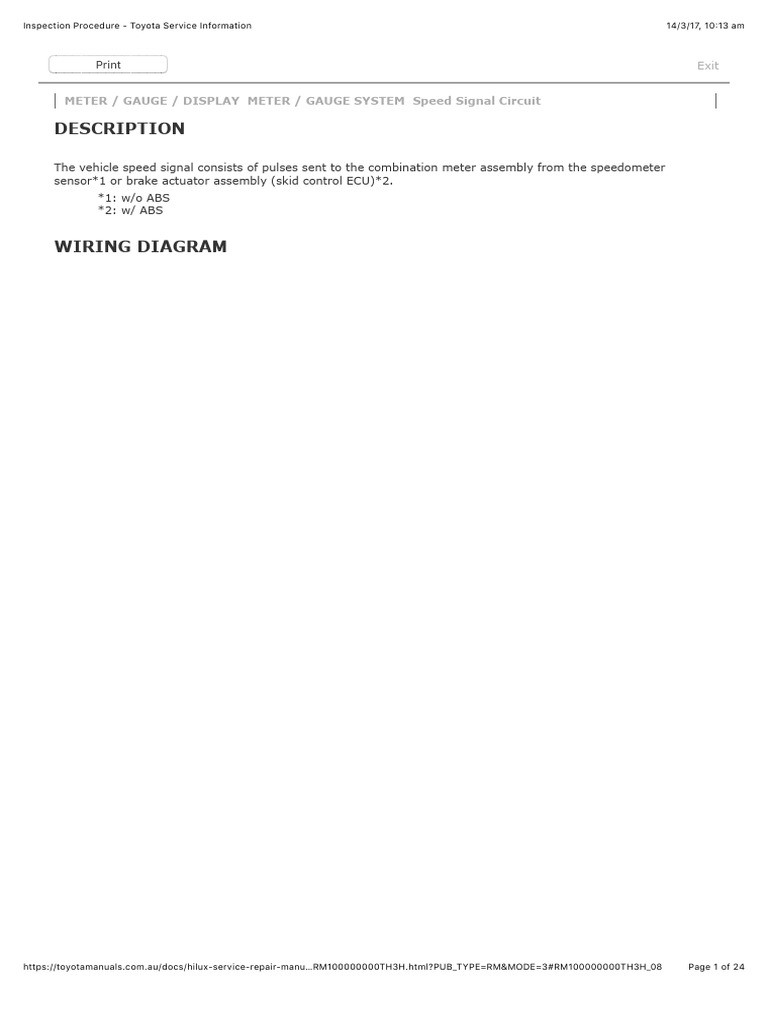 Speed Signal Circuit | PDF