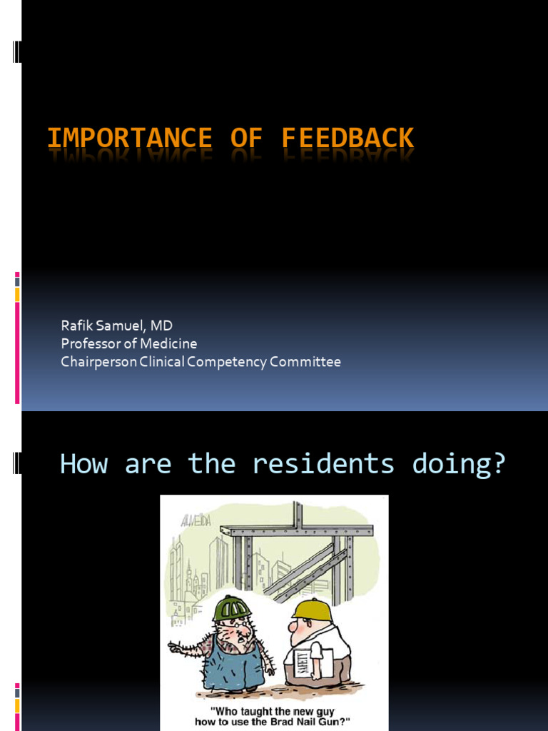 Giving & Receiving Feedback - Rafik Samuel MD | PDF