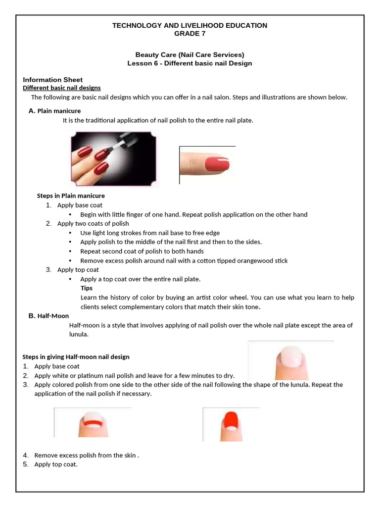 3rd-Quarter-_LESSON-6_BASIC-NAIL-DESIGN | PDF