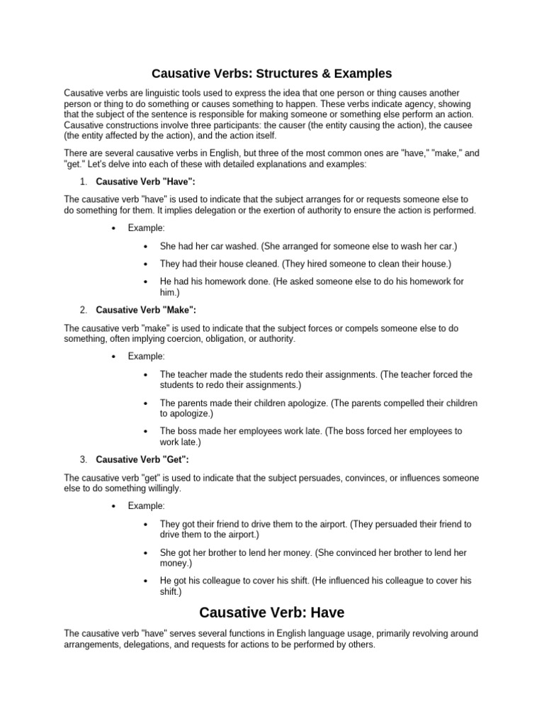Causative Verbs | PDF