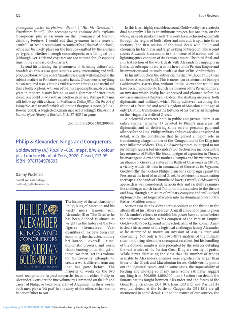 Philip Alexander Kings and Conquerors A Goldsworthy Ppxliv 620 Maps BW Colour Pls London Head of ...