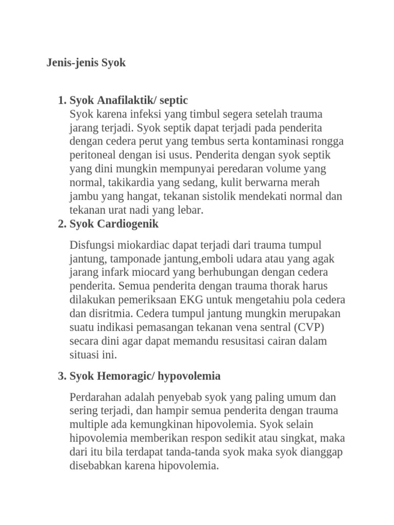 Jenis Syok | PDF