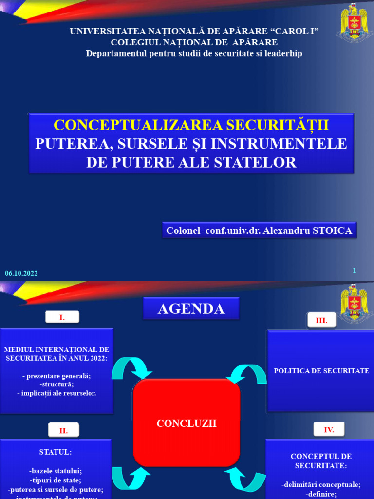 1 - Conceptualizarea Securitatii. Sursele Si Instrumentele de Putere | PDF