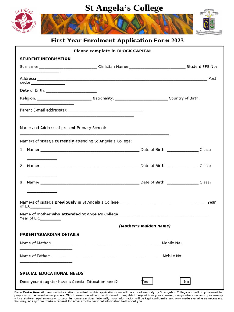 Enrolment Application 2023 | PDF