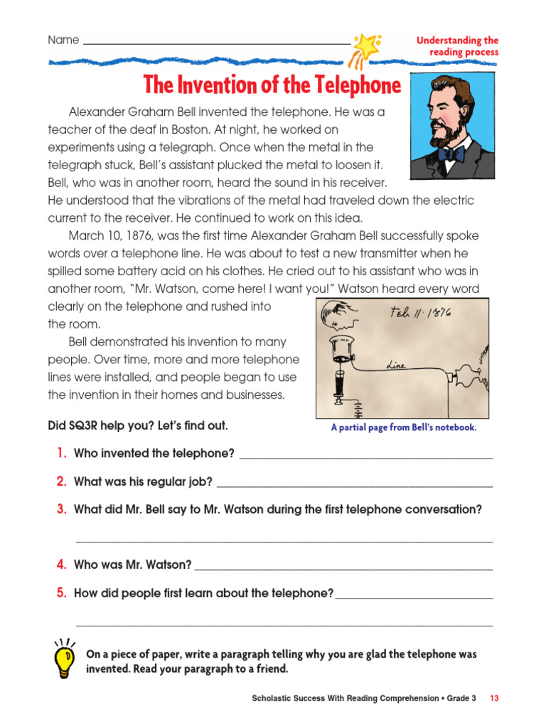 Grade 3 Reading The Invention of The Telephone | PDF