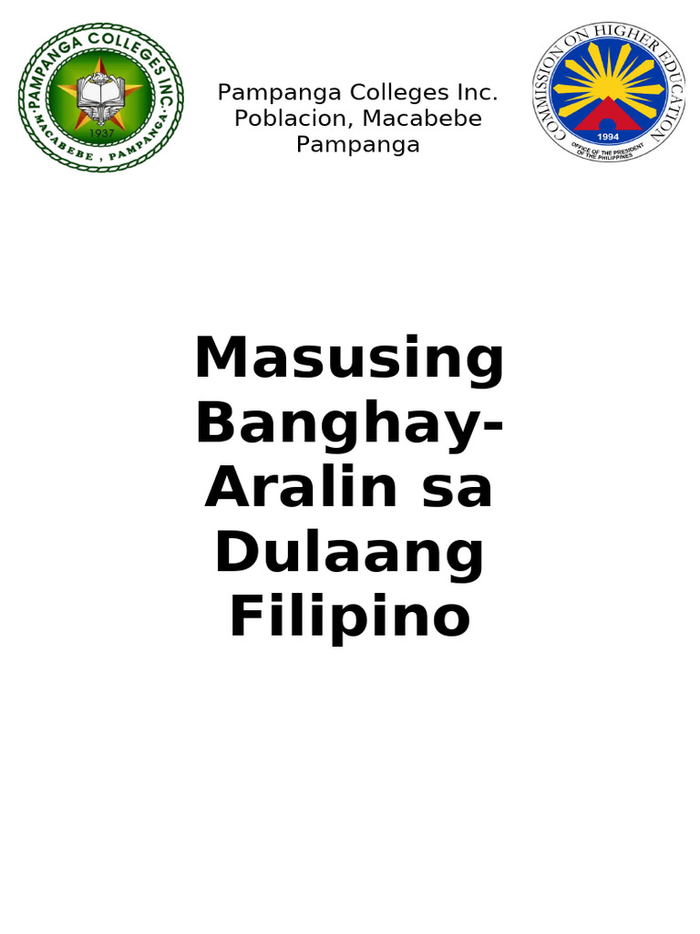 Masusing Banghay Aralin Sa Dulaang Filipino 1 For Merge | PDF | Philippines
