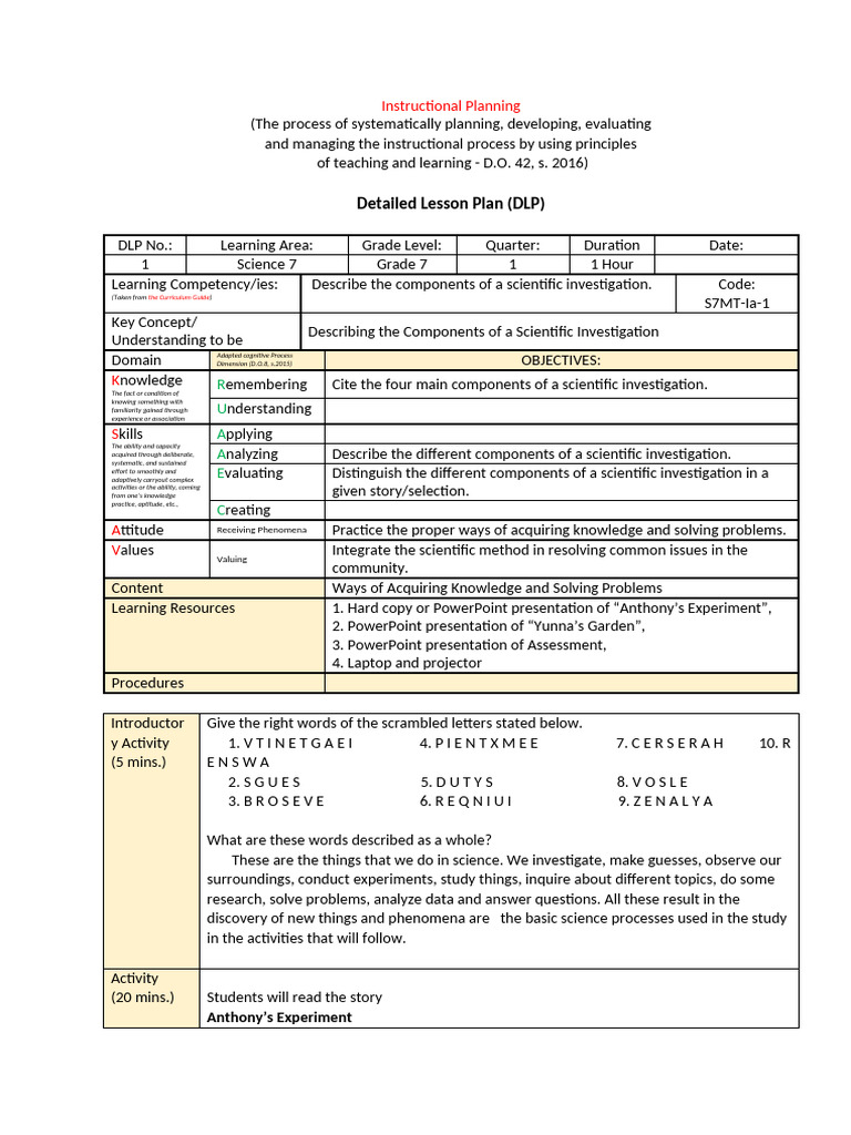 Science 7-DLP - First Quater Harvested | PDF