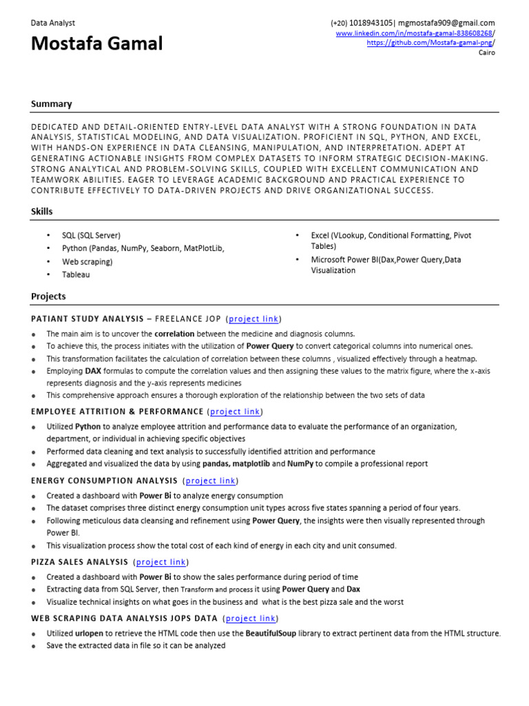 Mostafa Gamal CV | PDF