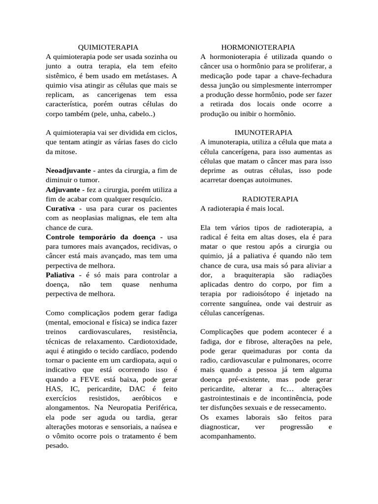 Resumo de Onco | PDF
