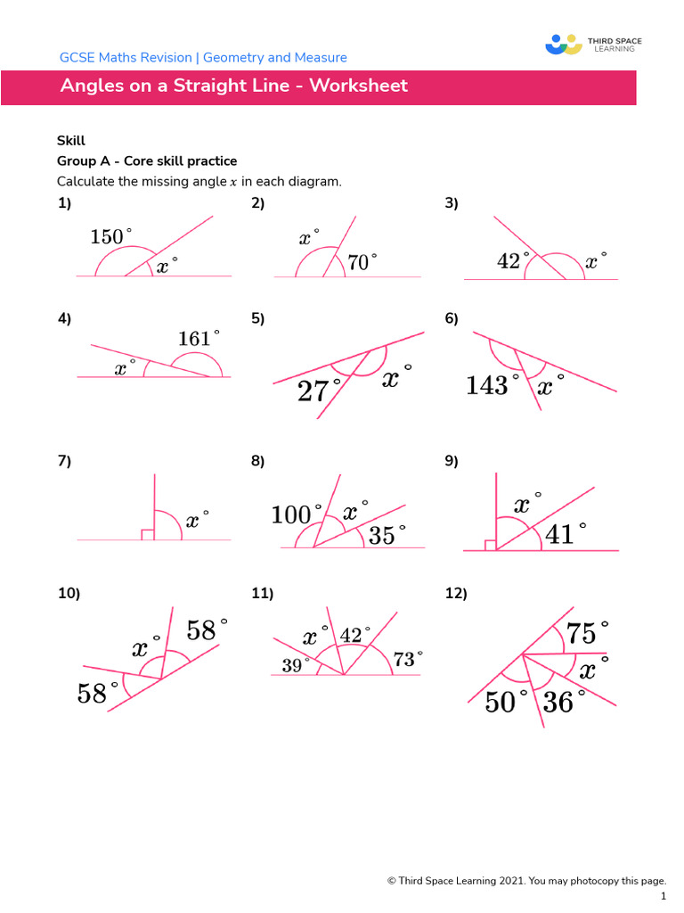 Angles On A Straight Line | PDF