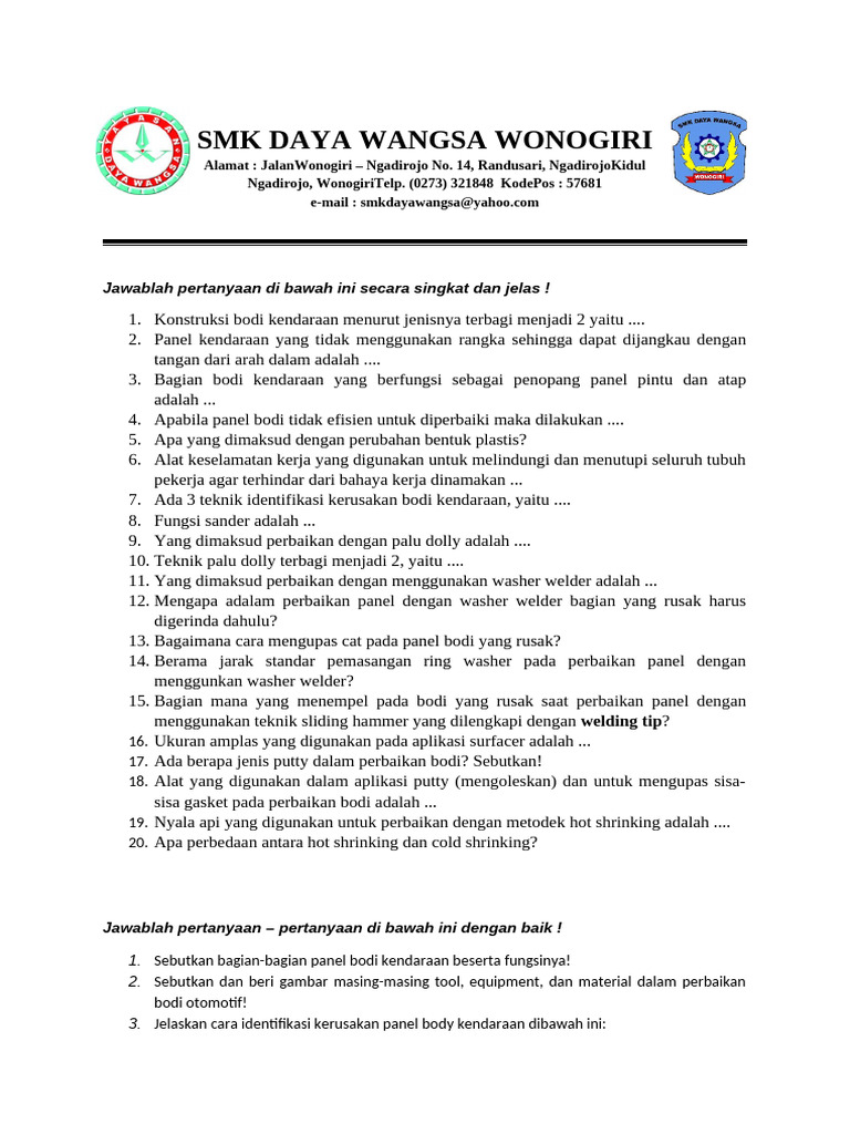 11 Soal Perbaikan Panel | PDF