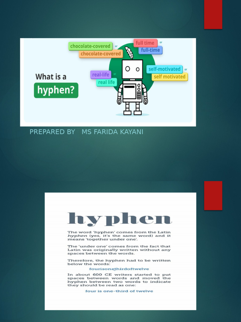 Presentation Hyphens | PDF | Linguistics | Language Arts & Discipline