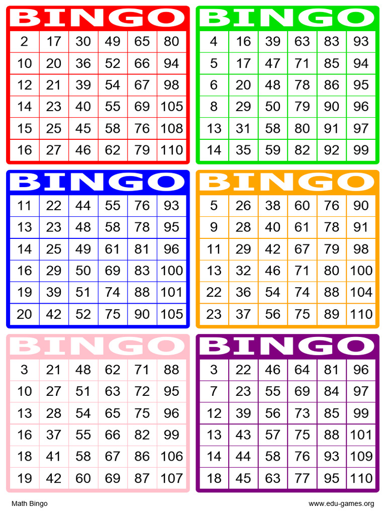 Math Bingo | PDF