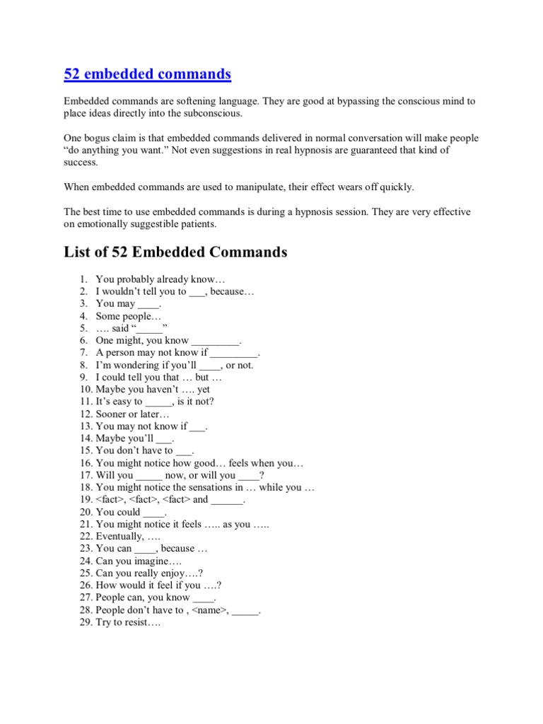 52 Embedded Commands