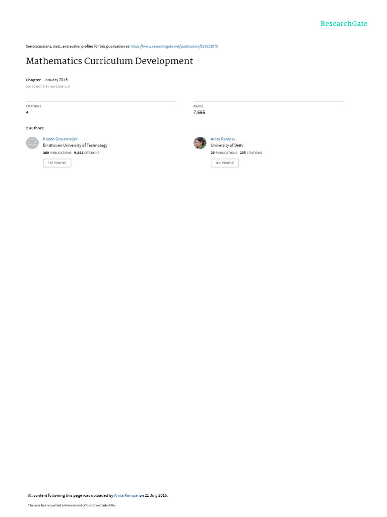 Mathematics Curriculum Development | PDF | Curriculum | Art