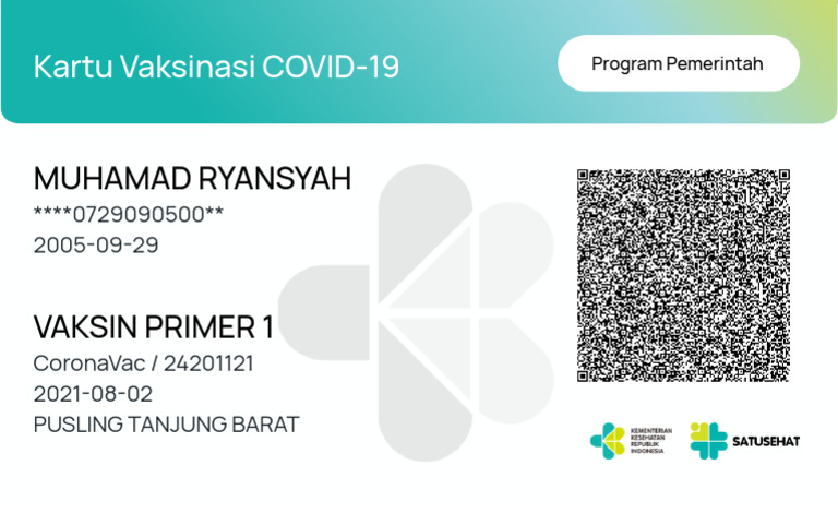 Sertifikat Vaksin Dosis 1 Muhamad 14 Pdf