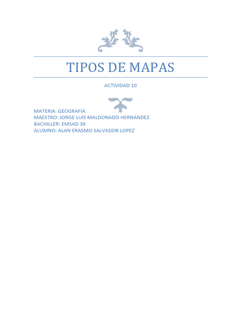 Tipos de Mapas Actividad 10 | PDF | Mapa | Clima