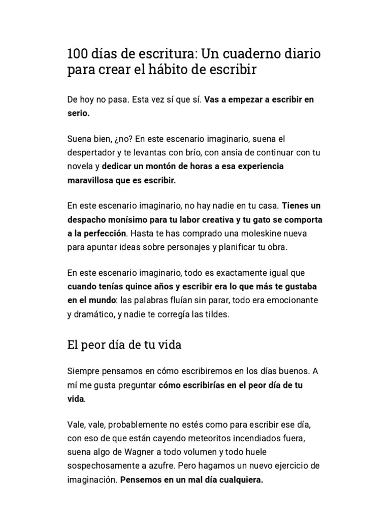 100 Días de Escritura Diaria | PDF | Cuaderno | Libros