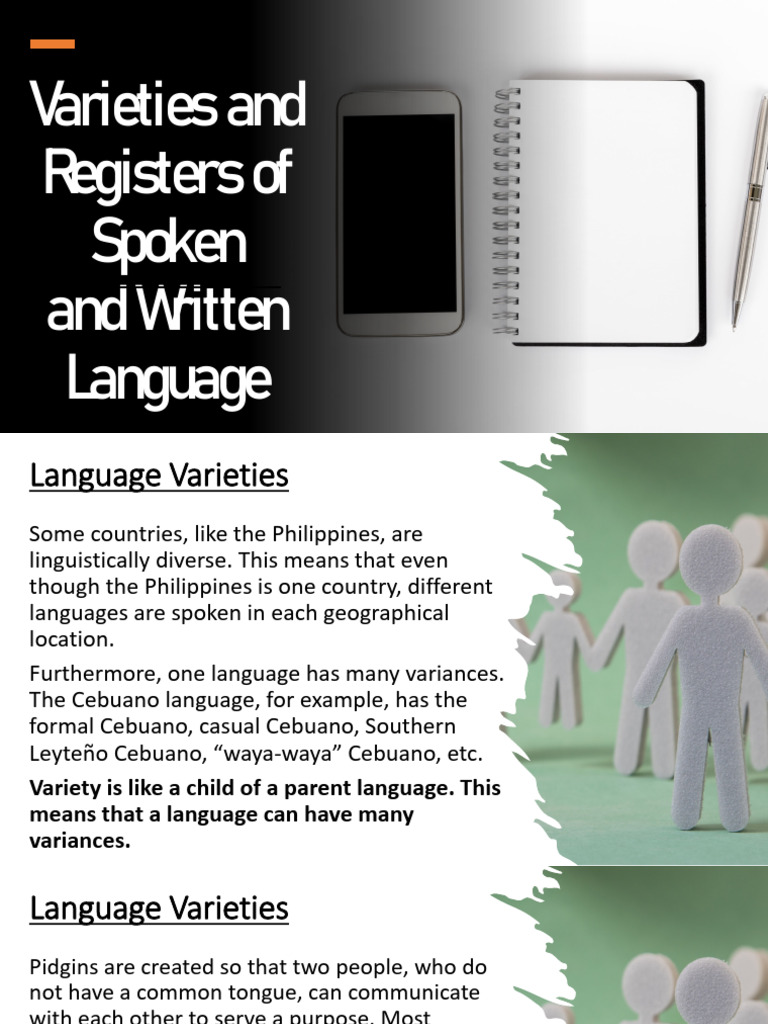 1.4 Varieties and Registers of Spoken and Written Languages | PDF