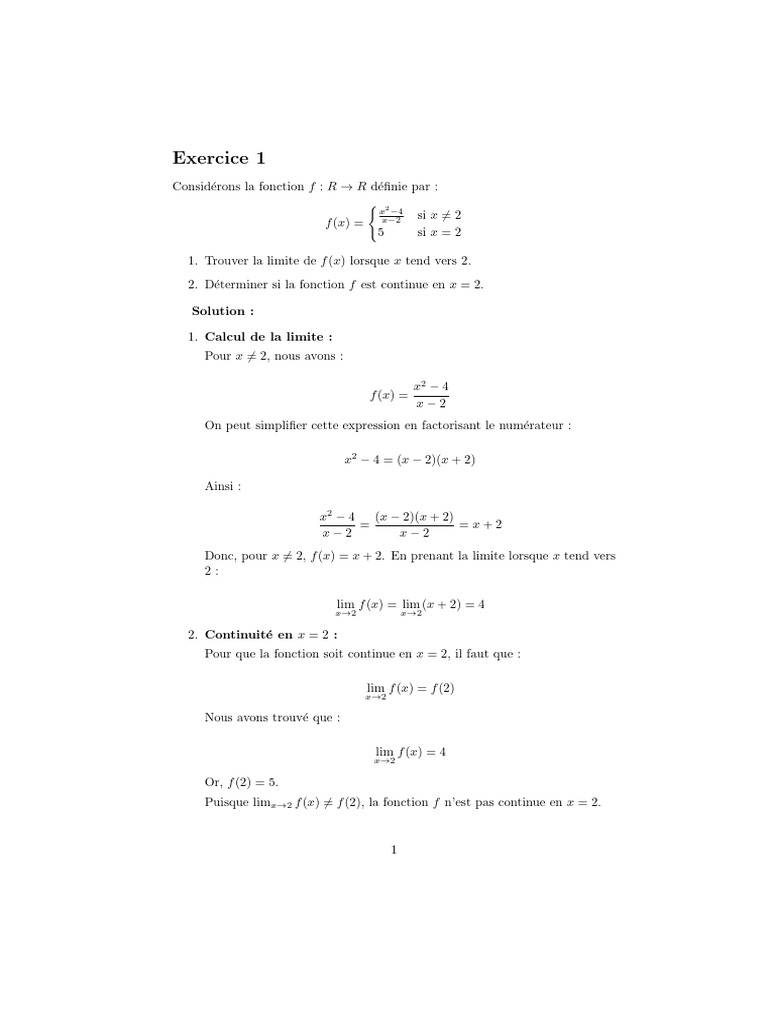 Exercice 1 | PDF