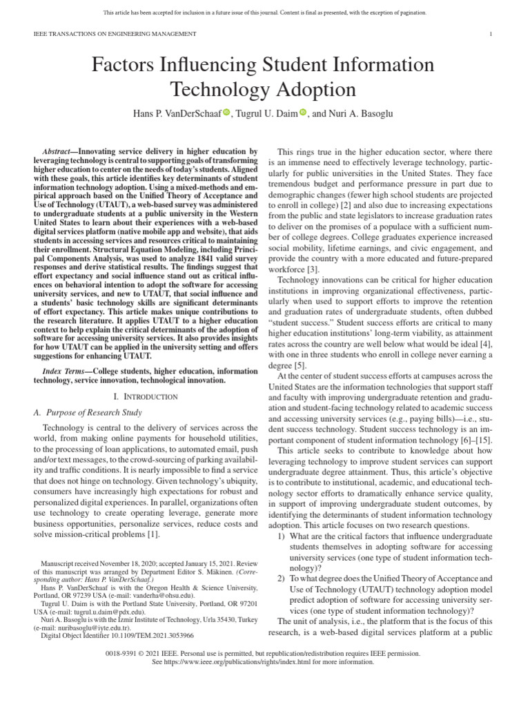 Factors Influencing Student | PDF