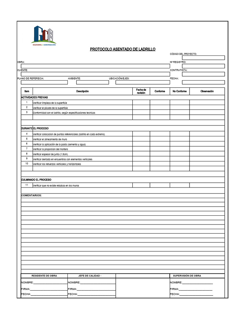 EJEMPLO PROTOCOLO-DE-asentado-de-ladrillo | PDF