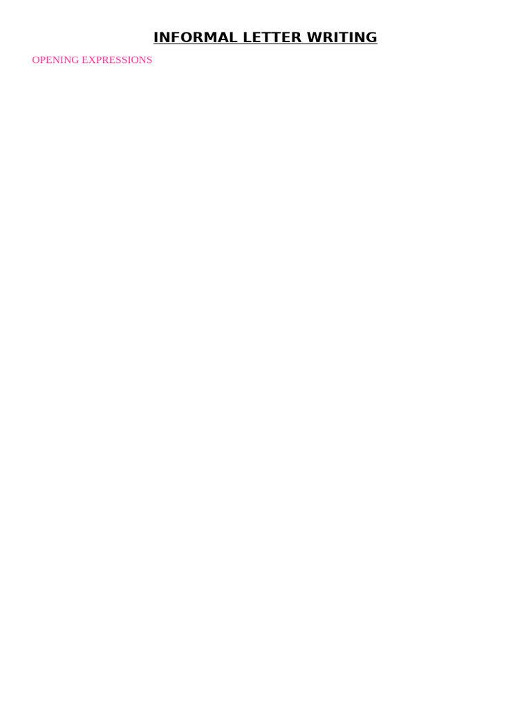 informal letter | PDF