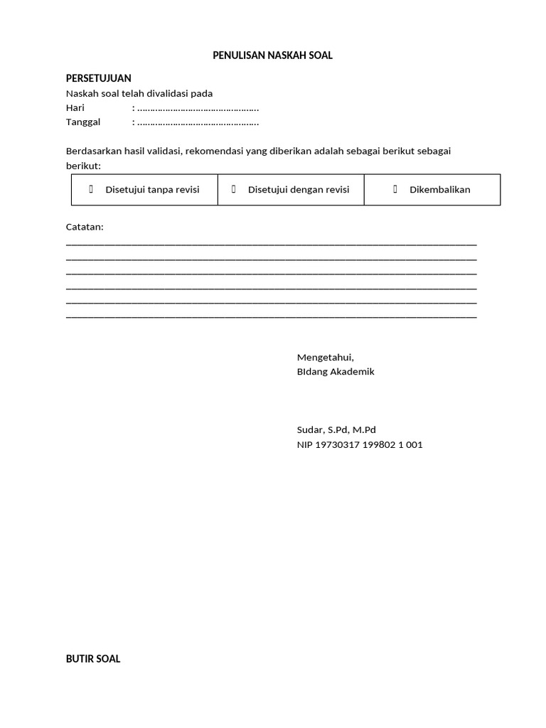 Umi - Naskah - Soal | PDF