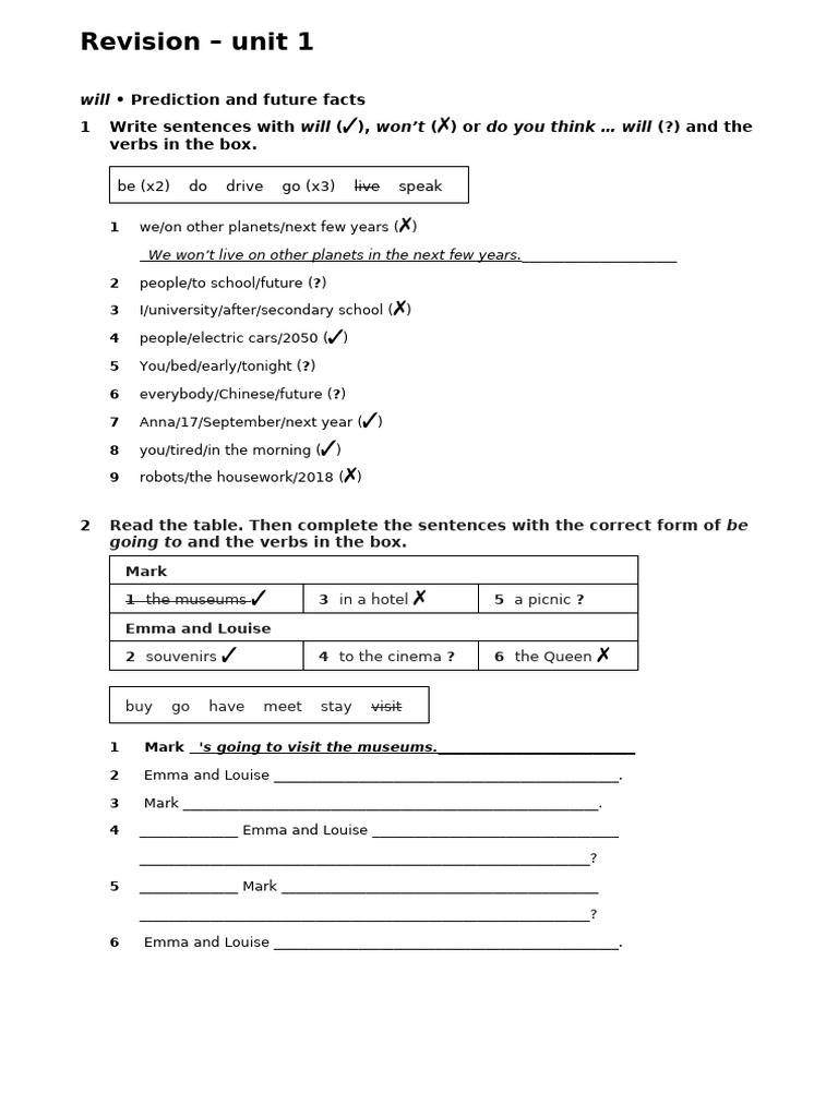 Unit 1 Revision 2 | PDF