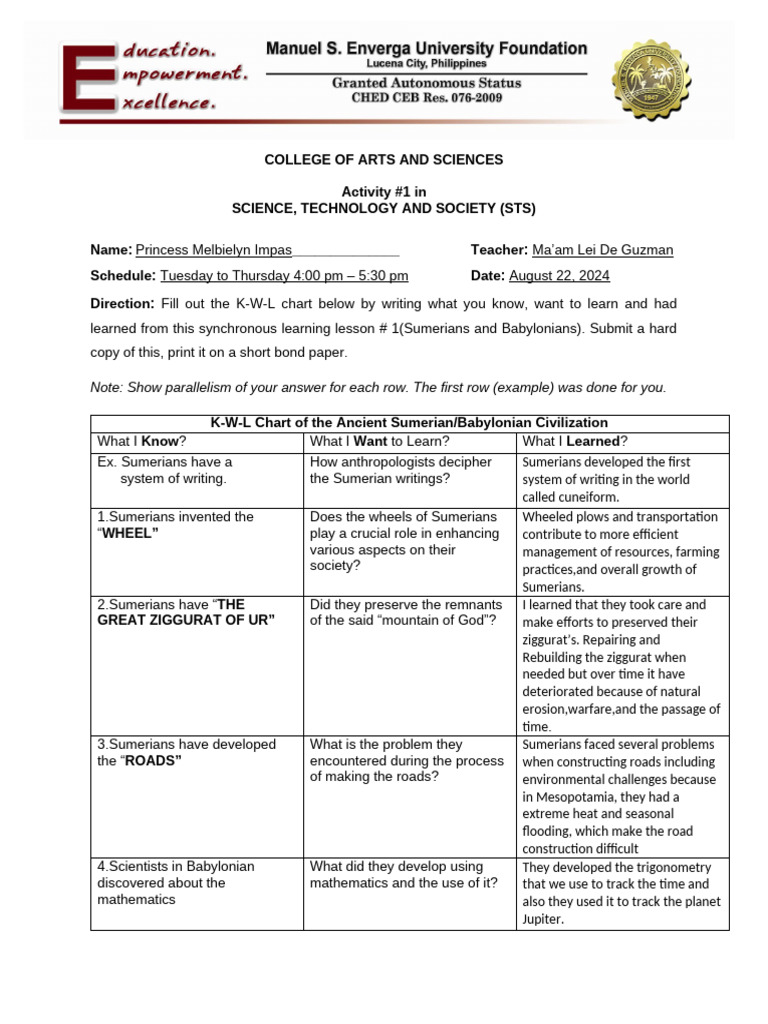 Sts Activity 1 | PDF