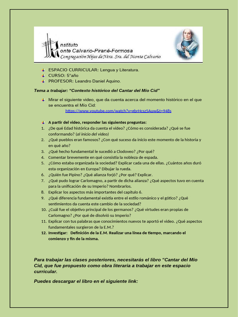 CUESTIONARIO E MEDIA 5to LENGUA | PDF