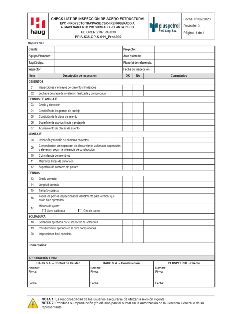 Protocolo Acero Estructural | PDF