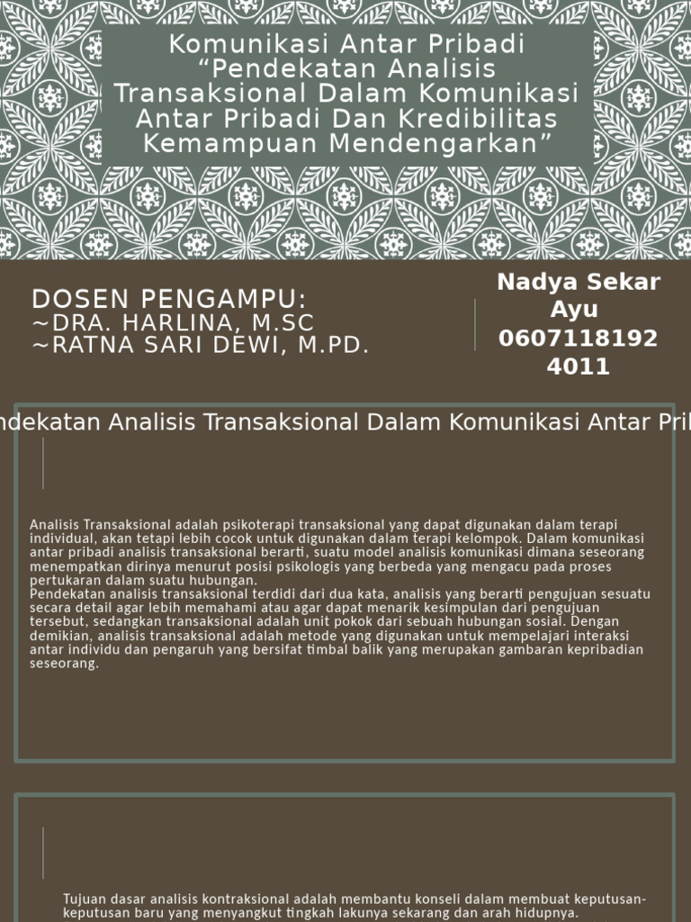 Komunikasi Antar Pribadi 9 | PDF