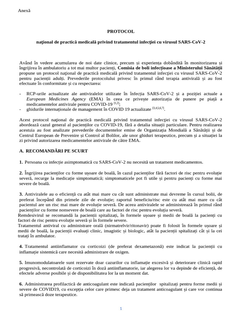 Anexa Protocol COVID 19 09.01.2024 | PDF