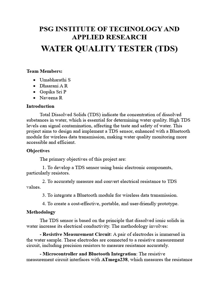 Water Quality Tester | PDF