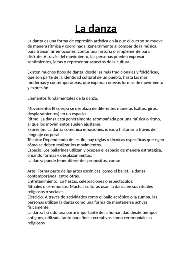 Historia de La Danza | PDF