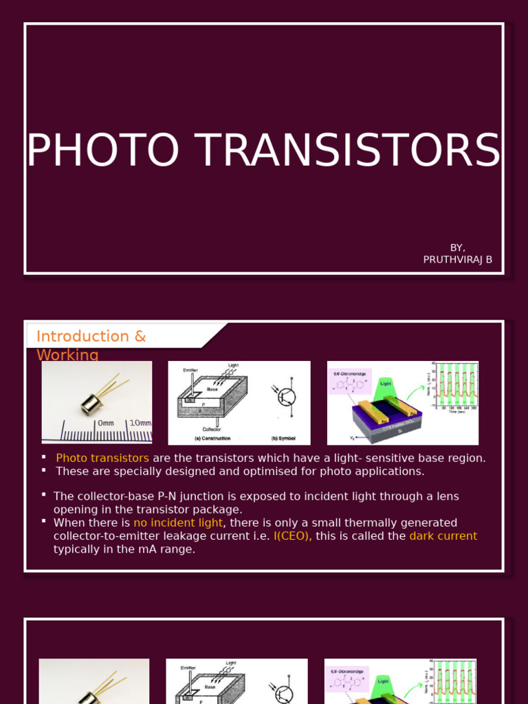Photo Transistor Working and Applications | PDF | Bipolar Junction ...