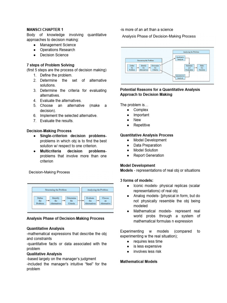 Mansci Chapter 1 | PDF