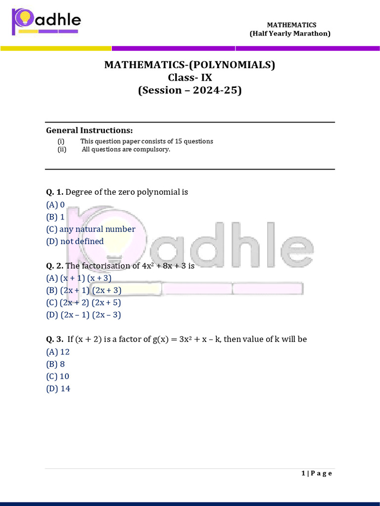 Polynomial | PDF
