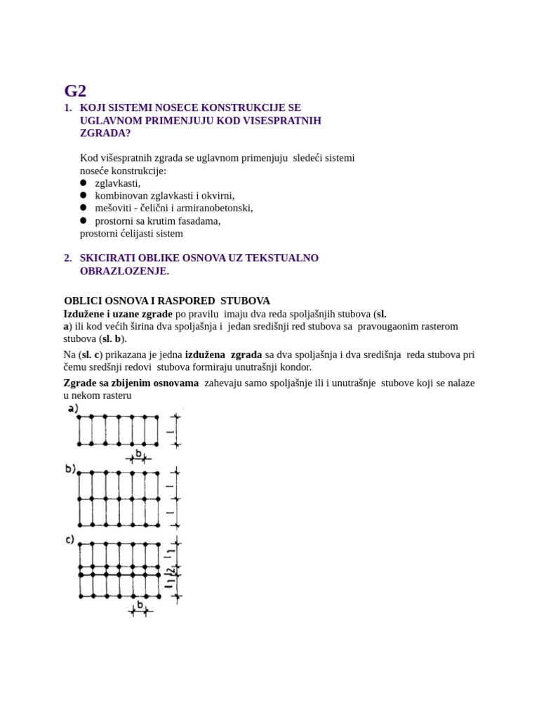 Koji Sistemi Nosece Konstrukcije Se Uglavnom Primenjuju Kod Visespratnih Zgrada? | PDF