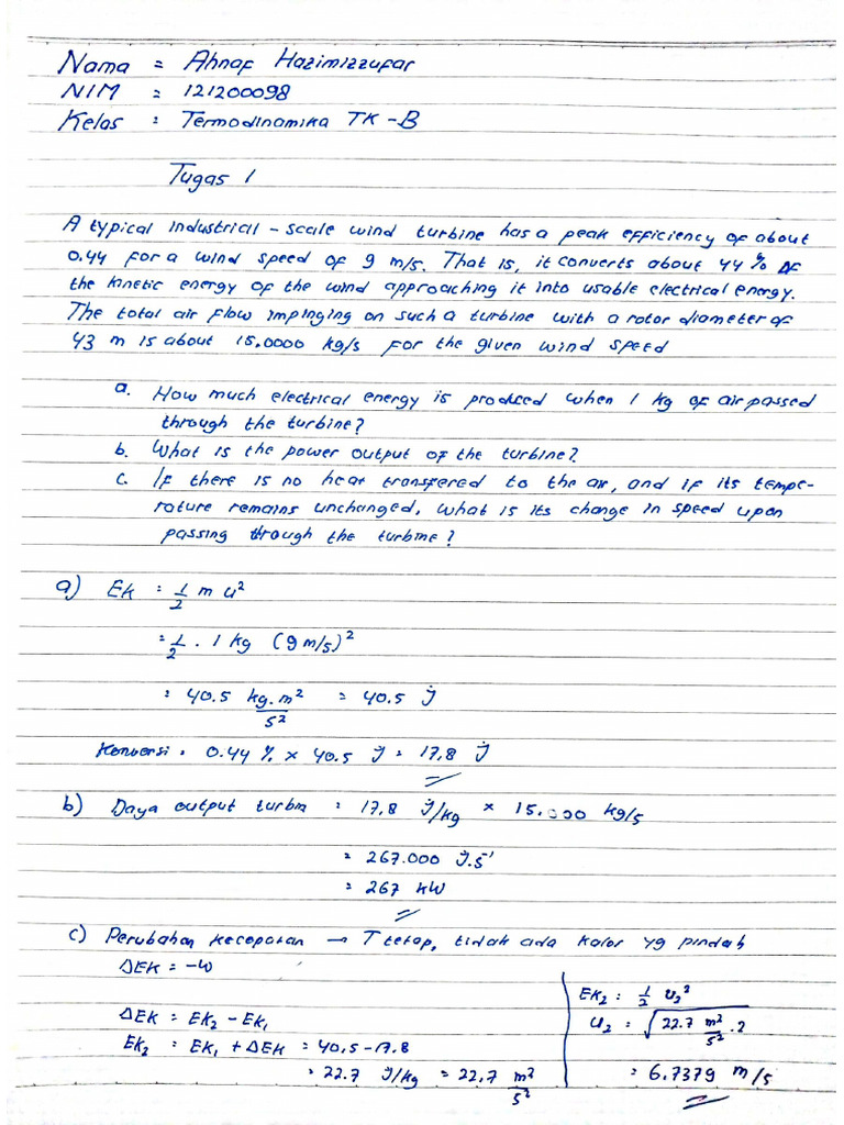 Ahnaf Hazimizzufar - Termo TKB - Tugas 1 | PDF